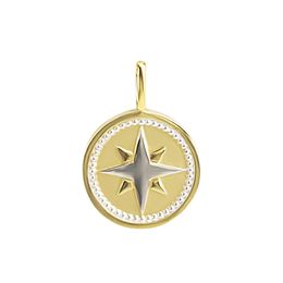 OROLINO Anh&auml;nger 375 Gold zweifarbig mit Windrosen-Motiv