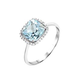Diamonds by Ellen K. Fascination by Ellen K. Ring Wei&szlig;gold 375 mit echtem Blautopas (beh.) und Zirkonia-Steinen