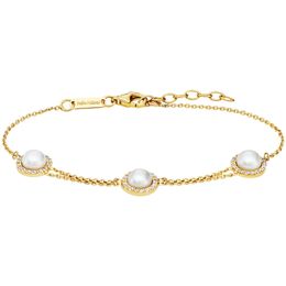 JULIE JULSEN Armband 925/- Sterling Silber vergoldet Perle und Zirkonia