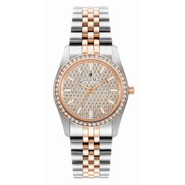 Jacques du Manoir Damen Armband Uhr Inspiration Glamour Edelstahl zweifarbig JWL01104