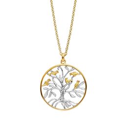 JULIE JULSEN Anh&auml;nger mit Kette 925/- Sterling Silber rhodiniert teils vergoldet Lebensbaum