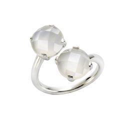 JAMELLI Ring 925 Silber rhodiniert mit 2 Mondsteinen