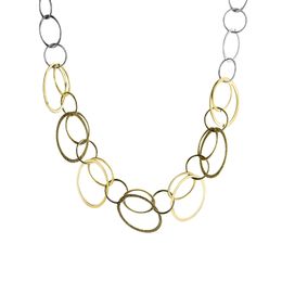 Celesta Silber Halskette Silber 925 zweifarbig glanz / diamantiert 45cm lang