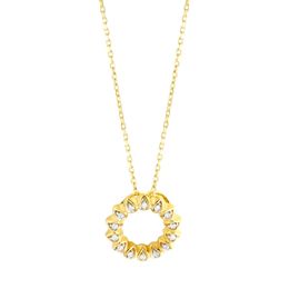 Diamonds by Ellen K. Halskette Gold 375 zweifarbig mit 14x Diamant zus. 0,10ct.