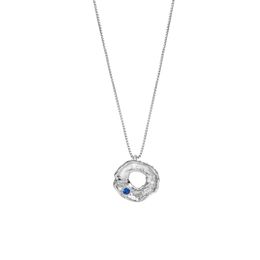 Celesta Silber Anh&auml;nger mit Kette 925 Silber rhodiniert mit blauen Spinell