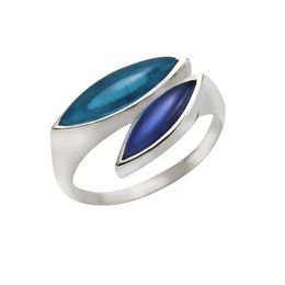 JAMELLI Ring 925/- Sterling Silber Quarz blau (beh.)