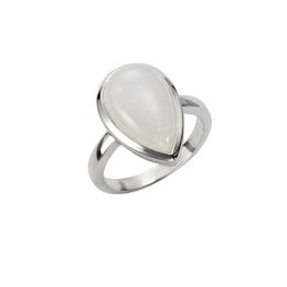JAMELLI Ring Silber 925 rhodiniert mit echtem Rainbow Mondstein 17x10,5mm