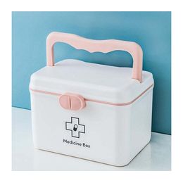 FIDDY Medizinschrank Aufbewahrungsbox für Haushalts-Medizinboxen (Mehrschichtige tragbare kleine Medikamentenbox für den Heimgebrauch