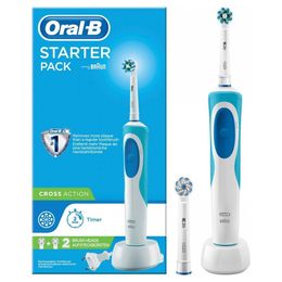 Oral-B Elektrische Zahnbürste Cross Action Sensitiv Starter Set Elektrische Zahnbürste weiß/blau