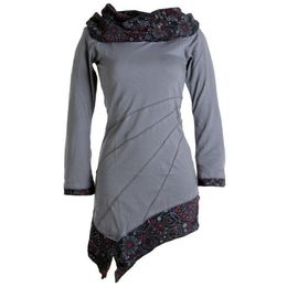Vishes Jerseykleid Asymmetrisches Kleid aus Baumwolle mit Schalkragen Ethno