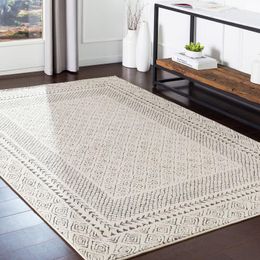 Teppich Kurzflor Wohnzimmer Skandi Boho Design Grau und Beige 160 x 220 cm - Surya