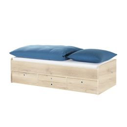 Höffner Schubkastenbett Grow Up ¦ holzfarben ¦ Maße (cm): B: 127 H: 54,5