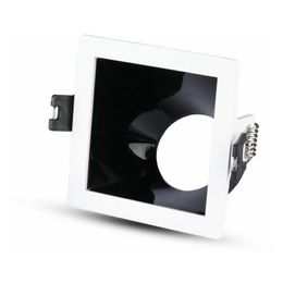 V-TAC - GU10 Quadratischer LED-Einbaustrahler Weiß mit geneigtem Ständer Schwarz