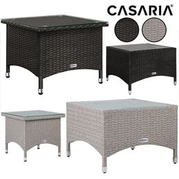 Casaria Gartentisch - Beistelltisch Polyrattan 58 x 58 x 42cm creme