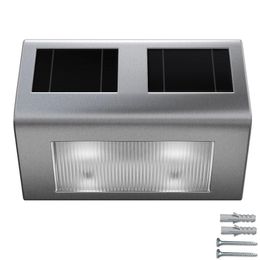 Monzana® LED Solar Wandleuchte Edelstahl IP65