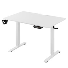 Casaria Höhenverstellbarer Schreibtisch Weiß 110x60x73-118cm