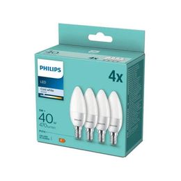 Philips LED-Lampe Candle 5W/840 (40W) Frosted 4-pack E14