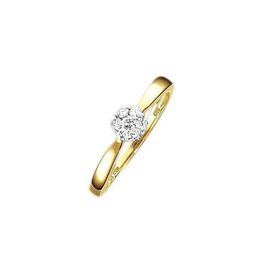 Firetti Solitärring Schmuck Geschenk Gold 585 Damenring Verlobungsring Goldring LIEBE, mit Diamanten, gelb|goldfarben|weiß