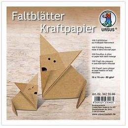 URSUS® Faltblätter Kraftpapier braun 100 St.