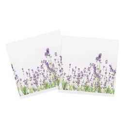 buttinette Canvas-Coupon Bordüre "Lavendel", weiß/lila