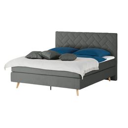 SKAGEN BEDS Boxspringbett Weave - grau - Materialmix - 140 cm - 122 cm - Möbel Kraft