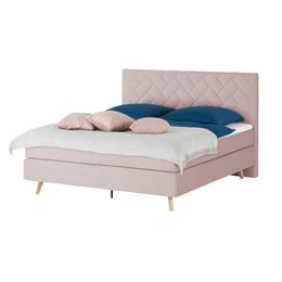 SKAGEN BEDS Boxspringbett Weave - rosa/pink - Materialmix - 160 cm - 122 cm - Möbel Kraft