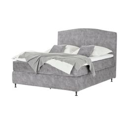 Kings and Queens Boxspringbett Skyer - grau - Materialmix - 184 cm - 132 cm - Möbel Kraft