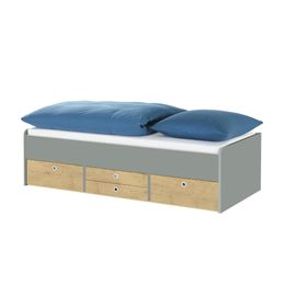 Möbel Kraft Schubkastenbett Grow Up - grau - Materialmix - 127 cm - 54,5 cm - Möbel Kraft