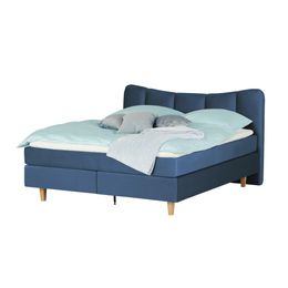 SKAGEN BEDS Boxspringbett Dalur - blau - Materialmix - 200 cm - 110 cm - Möbel Kraft