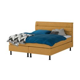 Möbel Kraft Boxspringbett - gelb - Materialmix - 144 cm - 122 cm - Möbel Kraft