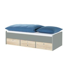 Möbel Kraft Schubkastenbett Grow Up - grau - Materialmix - 127 cm - 54,5 cm - Möbel Kraft