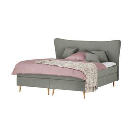 Möbel Kraft Boxspringbett - grau - Materialmix - 177 cm - 122 cm - Möbel Kraft