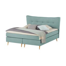 Möbel Kraft Boxspringbett - blau - Materialmix - 217 cm - 122 cm - Möbel Kraft