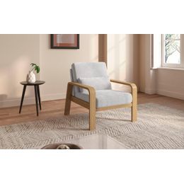 Sit & More sit&more Sessel Kolding, Armlehnen aus Buchenholz in natur, verschiedene Bezüge und Farben, silberfarben
