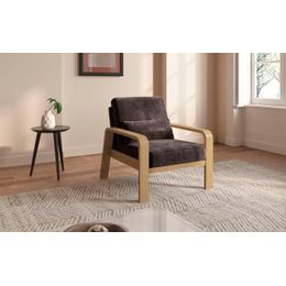 Sit & More sit&more Sessel Kolding, Armlehnen aus Buchenholz in natur, verschiedene Bezüge und Farben, braun