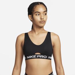 Nike Pro Indy Plunge gepolsterter Sport-BH mit mittlerem Halt für Damen - Schwarz