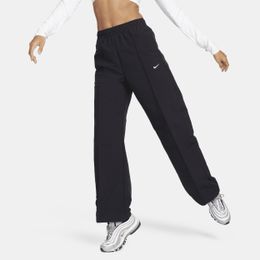 Nike Sportswear Everything Wovens Damenhose mit mittelhohem Bund und offenem Saum - Schwarz