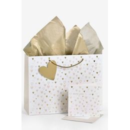 next Geschenkpapier Herz Geschenktasche und Karte im Set