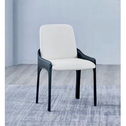 JVmoebel Esszimmerstuhl Moderner Weiß-Schwarzer Esszimmer Stuhl Designer Esszimmer Möbel (1 St)