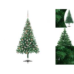 vidaXL Künstlicher Weihnachtsbaum Künstlicher Weihnachtsbaum mit LEDs Kugeln 180 cm 564 Zweige