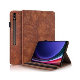 Wigento Tablet-Hülle Aufstellbare Kunstleder Tasche Baum für Samsung Galaxy Tab S9 S8 Ultra