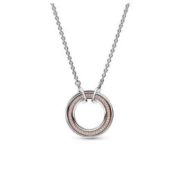 Pandora Kette mit Anhänger Bicolore Damenkette aus Sterlingsilber mit Zirkonia von Pandora