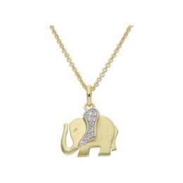 JuwelmaLux Kettenanhänger JuwelmaLux Anhänger Elefant 925/000 Sterling Silber gold plattiert mit (1-tlg)