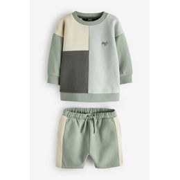 next Sweatanzug Oversized-Sweatshirt in Blockfarben und Shorts (2-tlg)