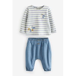 next Shirt & Hose 2-teiliges Baby-Set mit Top und Denim-Hose (2-tlg)