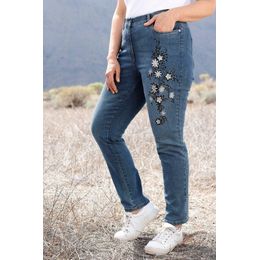 MIAMODA Regular-fit-Jeans Jeans Straight Fit Stickerei 5-Pocket