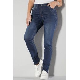 MIAMODA Regular-fit-Jeans Jeans Slim Fit Ziersteinchen 5-Pocket