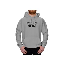 Jimmys Textilfactory Kostüm Hoodie Spruch Bevor Du fragst NEIN! Witz Spaß Humor 10 Farben XS-5XL