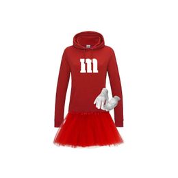 Jimmys Textilfactory Kostüm Hoodie M&M Karneval Gruppenkostüm mit Tütü Tüllrock 9 Farben XS-2XL