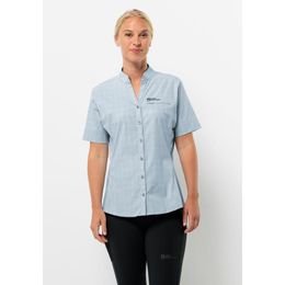 Jack Wolfskin Kurzarmbluse »NORBO S/S SHIRT W« soft-blue-check XS (34) XS (34) Leichtes und atmungsaktives Shirt